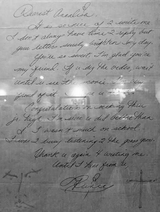 The handwritten letter Prince sent a fan back in 1984: “2 busy ...