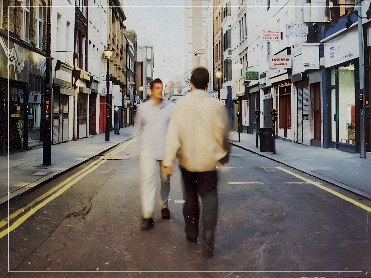 Who are the men on Oasis' 'What's The Story Morning Glory' cover?