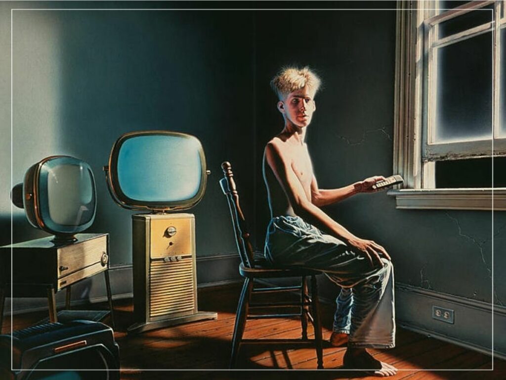 The figure on the cover of Rush album 'Power Windows'