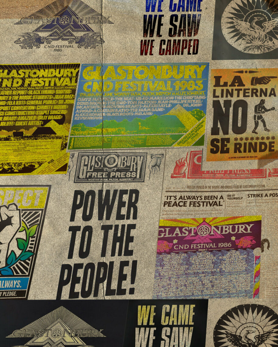 The hypocrisy of Glastonbury Festival told through posters