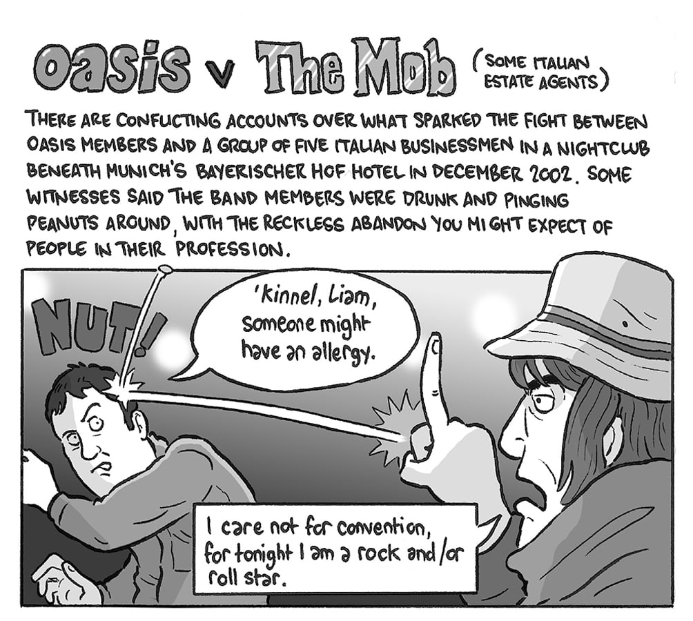 David Squires on the infamous meeting of Oasis and the Italian mafia